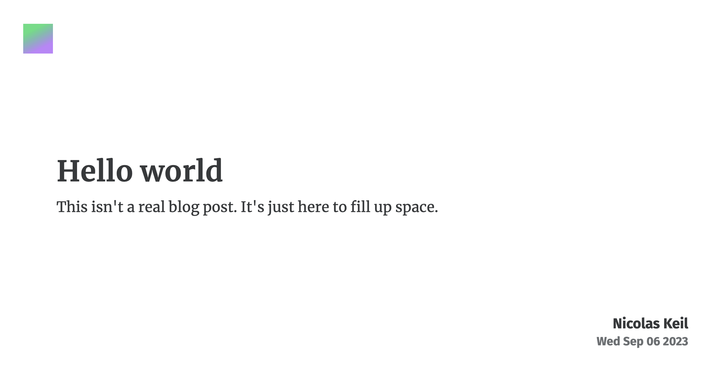 Hello world | nickkeil.com